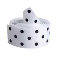 China Eco-Friendly Screen Print Polyester Dots Grosgrain Ribbons for Decoration for sale