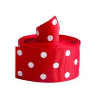 China Eco-Friendly Screen Print Polyester Dots Grosgrain Ribbons for Decoration for sale