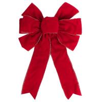 China Christmas Tree Decoration Large Velvet Bows with Light and Ribbon for sale