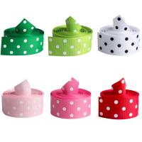 China Eco-Friendly Screen Print Polyester Dots Grosgrain Ribbons for Decoration for sale