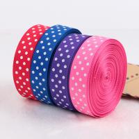 China 16mm White Polka Dot Printed Grosgrain Ribbon for in Double Face Style for sale