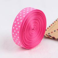 China 16mm White Polka Dot Printed Grosgrain Ribbon for in Double Face Style for sale