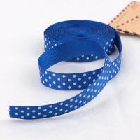 China 16mm White Polka Dot Printed Grosgrain Ribbon for in Double Face Style for sale