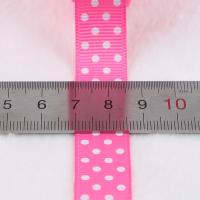 China 16mm White Polka Dot Printed Grosgrain Ribbon for in Double Face Style for sale