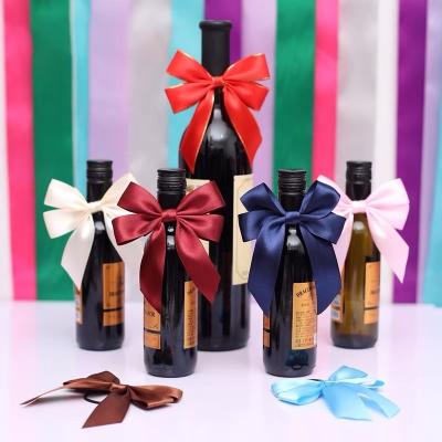 China MSD Custom Elastic Loop Ribbon Bows Wine Bottle Neck Decorative Bows for Celebration for sale