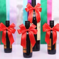 China MSD Custom Elastic Loop Ribbon Bows Wine Bottle Neck Decorative Bows for Celebration for sale