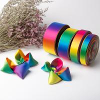 China Dark Rainbow Double Face Satin Ribbon Our Strongest Washable Ribbon for Distribution for sale