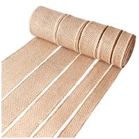 China Pattern SOLID COLOR Natural Jute Fabric Ribbon Wired Burlap Ribbon Roll for DIY Decoration for sale