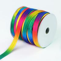 China Eco-friendly Custom Printed Foldover Silk Stretch Elastic Rainbow Ribbon Elastic and Vibrant for sale