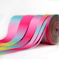 China Custom 50 Yards Rainbow Grosgrain Ribbon for Garment Decoration in Red and Blue for sale