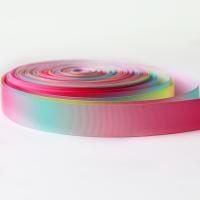 China Custom 50 Yards Rainbow Grosgrain Ribbon for Garment Decoration in Red and Blue for sale