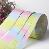 China 50Yards Rainbow Grosgrain Ribbon By The Roll with Custom Design Fabric Type for sale