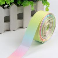 China 50Yards Rainbow Grosgrain Ribbon By The Roll with Custom Design Fabric Type for sale