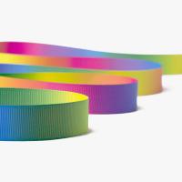 China 50Yards Rainbow Grosgrain Ribbon By The Roll with Custom Design Fabric Type for sale