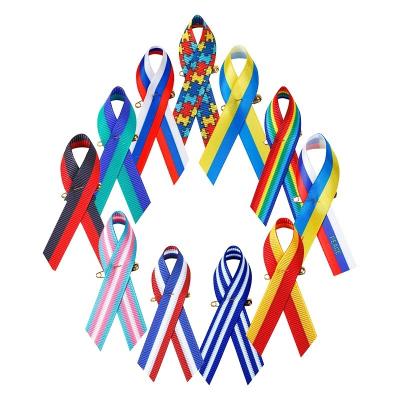 China Customized MSD Ribbons Awareness Ribbon Pin 3.5cm*8cm or Customized Bow Size Free Sample for sale