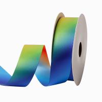 China Custom Rainbow Gradient Double Face Satin Ribbon for Personalized Branding for sale