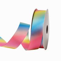 China Custom Rainbow Gradient Double Face Satin Ribbon for Personalized Branding for sale
