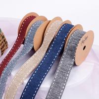 China Jacquard Design 2.5cm Cowboy Wired Double Face Saddle Stitched Ribbon for Gifts by MSD for sale