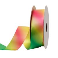 China Custom Rainbow Gradient Double Face Satin Ribbon for Personalized Branding for sale