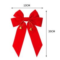 China 33cm*75cm Customized Chinese Red Velvet Christmas Ribbon Bow for Wedding Decoration for sale