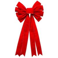 China 33cm*75cm Customized Chinese Red Velvet Christmas Ribbon Bow for Wedding Decoration for sale