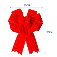 China 33cm*75cm Customized Chinese Red Velvet Christmas Ribbon Bow for Wedding Decoration for sale