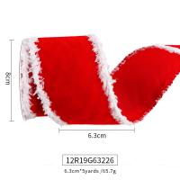 China 63MM Jute/Polyester Snow Burlap Ribbons for Gift MSD White Fringe Wired Christmas for sale