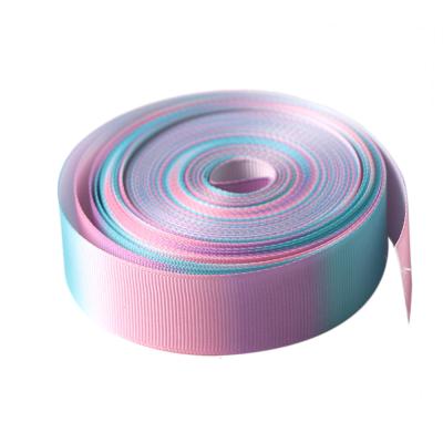 China Multi Color Packaging Designer Grosgrain Cinta Ribbons with Rainbow Pattern at Prices for sale