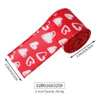 China Valentine's Day Burlap Ribbon with Bear Print and Wired Design Sweet Love Free Sample for sale