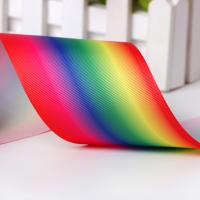 China 3 Inch 75mm Eco Friendly Decorative Rainbow Grosgrain Ribbons with 196 Color Options for sale