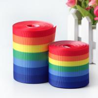 China 3 Inch 75mm Eco Friendly Decorative Rainbow Grosgrain Ribbons with 196 Color Options for sale