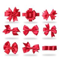 China Gift Box Packaging Ribbon Bow with Stretch Loop from MSD in Rainbow Colors and Custom Design for sale