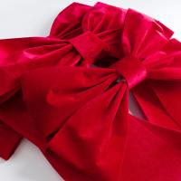 China MSD Window Decor Giant Velvet Bow with 3D Decor Customizable Red Velvet Ribbon Bows for sale
