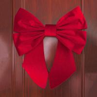 China MSD Window Decor Giant Velvet Bow with 3D Decor Customizable Red Velvet Ribbon Bows for sale