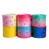 China Solid Rhinestone Design 38mm Grosgrain Ribbon with Printed Pattern in 18 Colors or Custom for sale