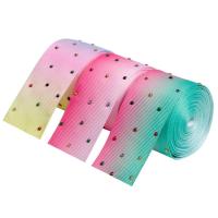 China Solid Rhinestone Design 38mm Grosgrain Ribbon with Printed Pattern in 18 Colors or Custom for sale