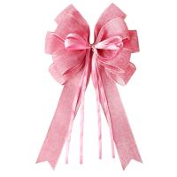China Easter Solid Color Burlap Bows in Jute/Polyester Perfect for Festive Celebrations for sale