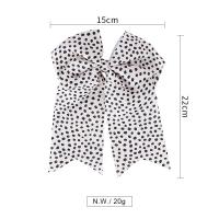 China White Grosgrain Bow With Black Dot Baby Girls Hair Bows Clips Customized Hair Accessories for sale