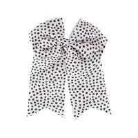 China White Grosgrain Bow With Black Dot Baby Girls Hair Bows Clips Customized Hair Accessories for sale