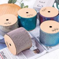 China Sustainable 2.5 Inch 2023 Fine Glitter Gradient Burlap Ribbon Perfect for Celebrations for sale