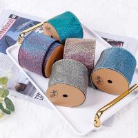 China Sustainable 2.5 Inch 2023 Fine Glitter Gradient Burlap Ribbon Perfect for Celebrations for sale