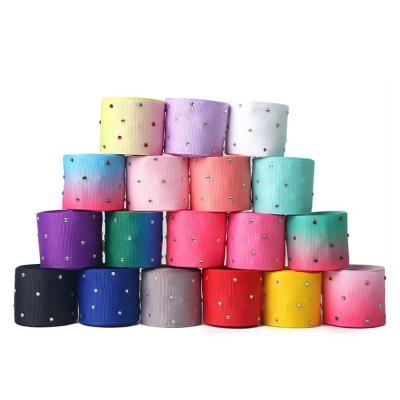 China 38mm Grosgrain Rhinestone Ribbon with Diamond Decoration 18 Colors or Made to Order for sale