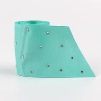 China 38mm Grosgrain Rhinestone Ribbon with Diamond Decoration 18 Colors or Made to Order for sale