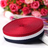 China Double Face Style Tricolor Weaving Ribbon for Recycled Tricolor Holiday Nylon for sale