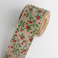 China Customize Your Christmas Tree with Jute/Polyester Burlap Ribbon Custom Holiday Ribbon for sale