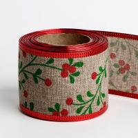 China Customize Your Christmas Tree with Jute/Polyester Burlap Ribbon Custom Holiday Ribbon for sale