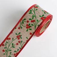 China Customize Your Christmas Tree with Jute/Polyester Burlap Ribbon Custom Holiday Ribbon for sale