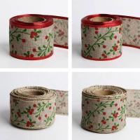 China Customize Your Christmas Tree with Jute/Polyester Burlap Ribbon Custom Holiday Ribbon for sale