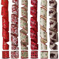 China 2.5 Inch Wired Edge Christmas Ribbon For Wreath Crafts Projects Choose from our catalogue for sale
