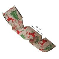 China 2.5 Inch Wired Edge Christmas Ribbon For Wreath Crafts Projects Choose from our catalogue for sale